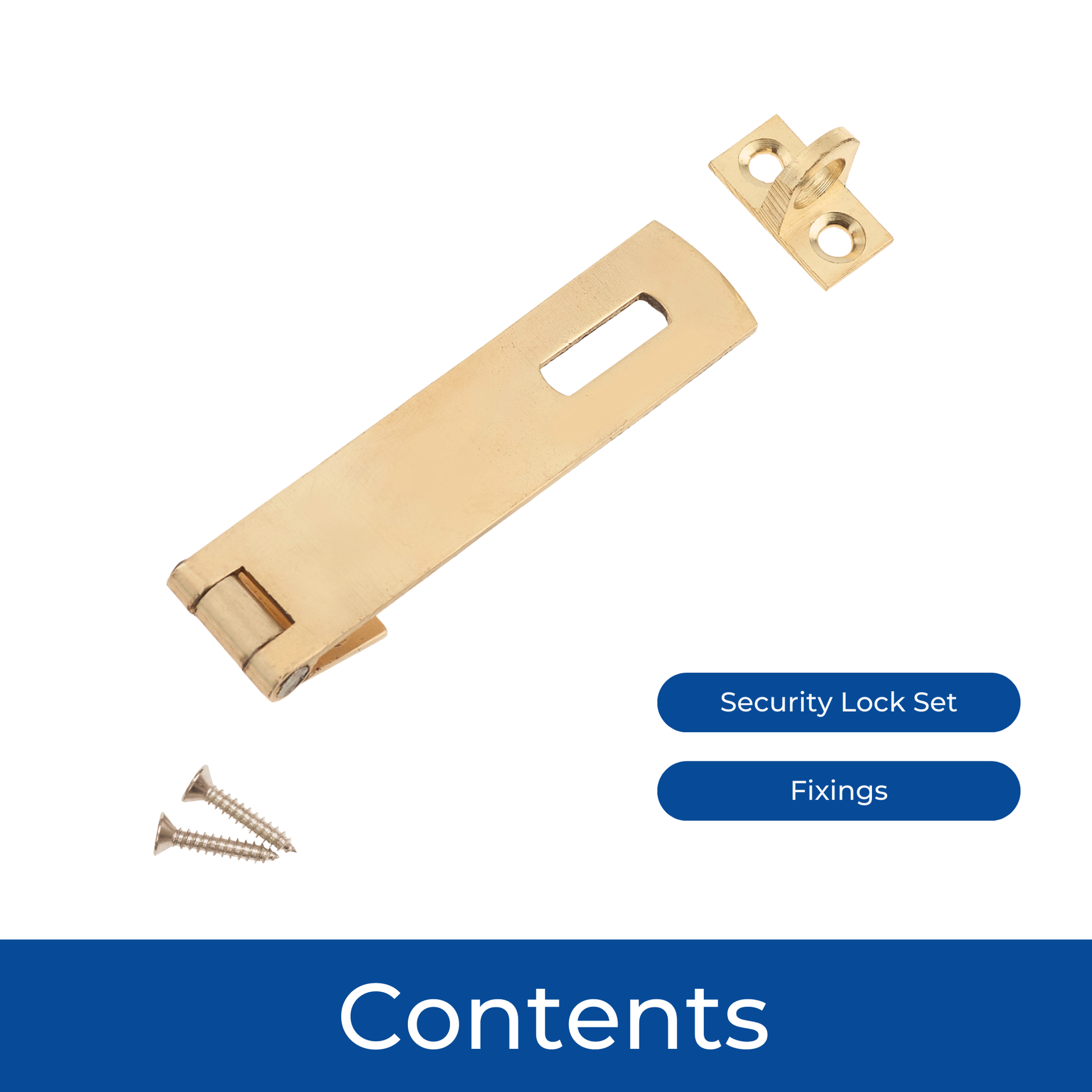 Polished Brass Hasp & Staple Lock (75mm) – Includes Installation Kit ...
