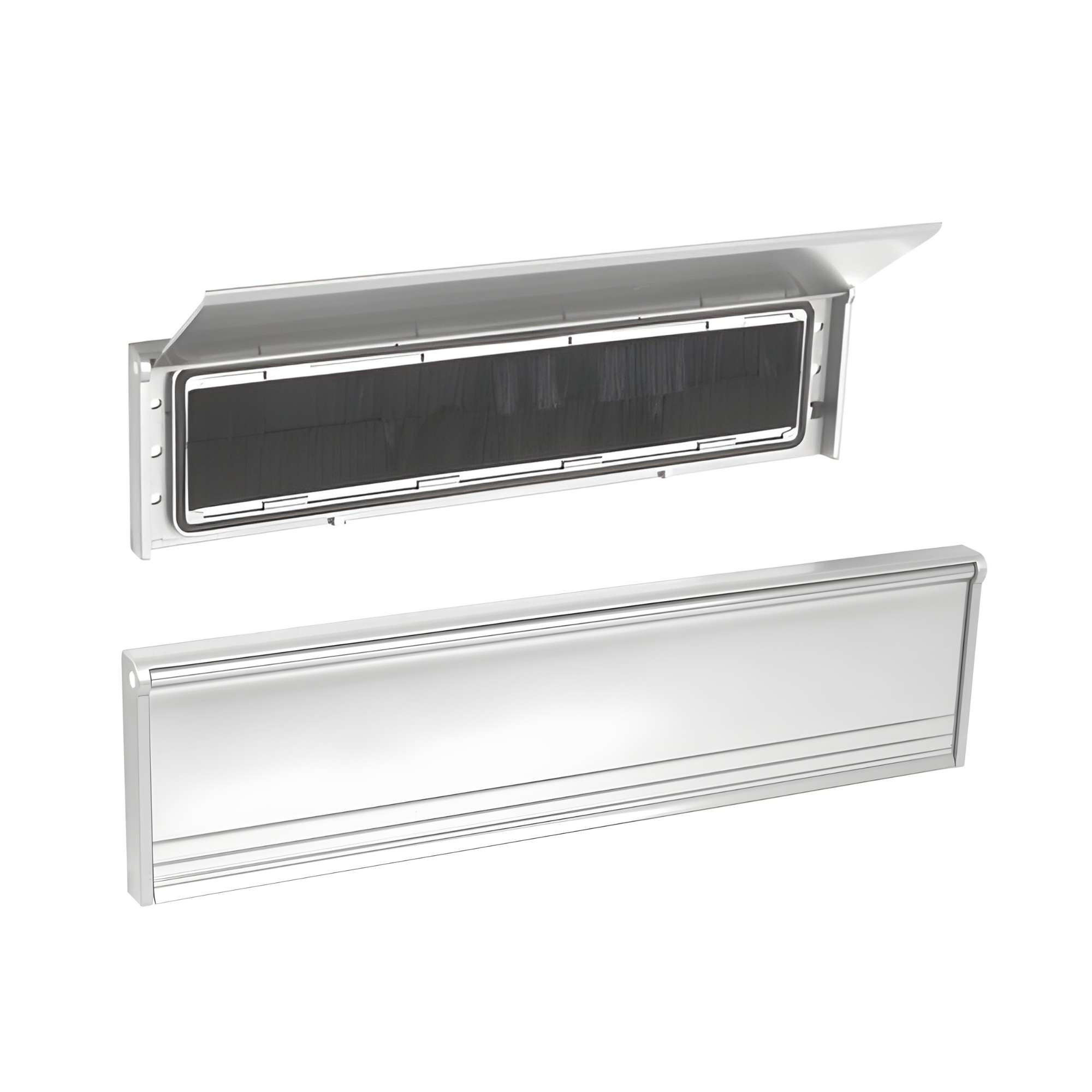Letterplate Cover 12 inch Door Letterbox with Draught Excluder - Silve ...