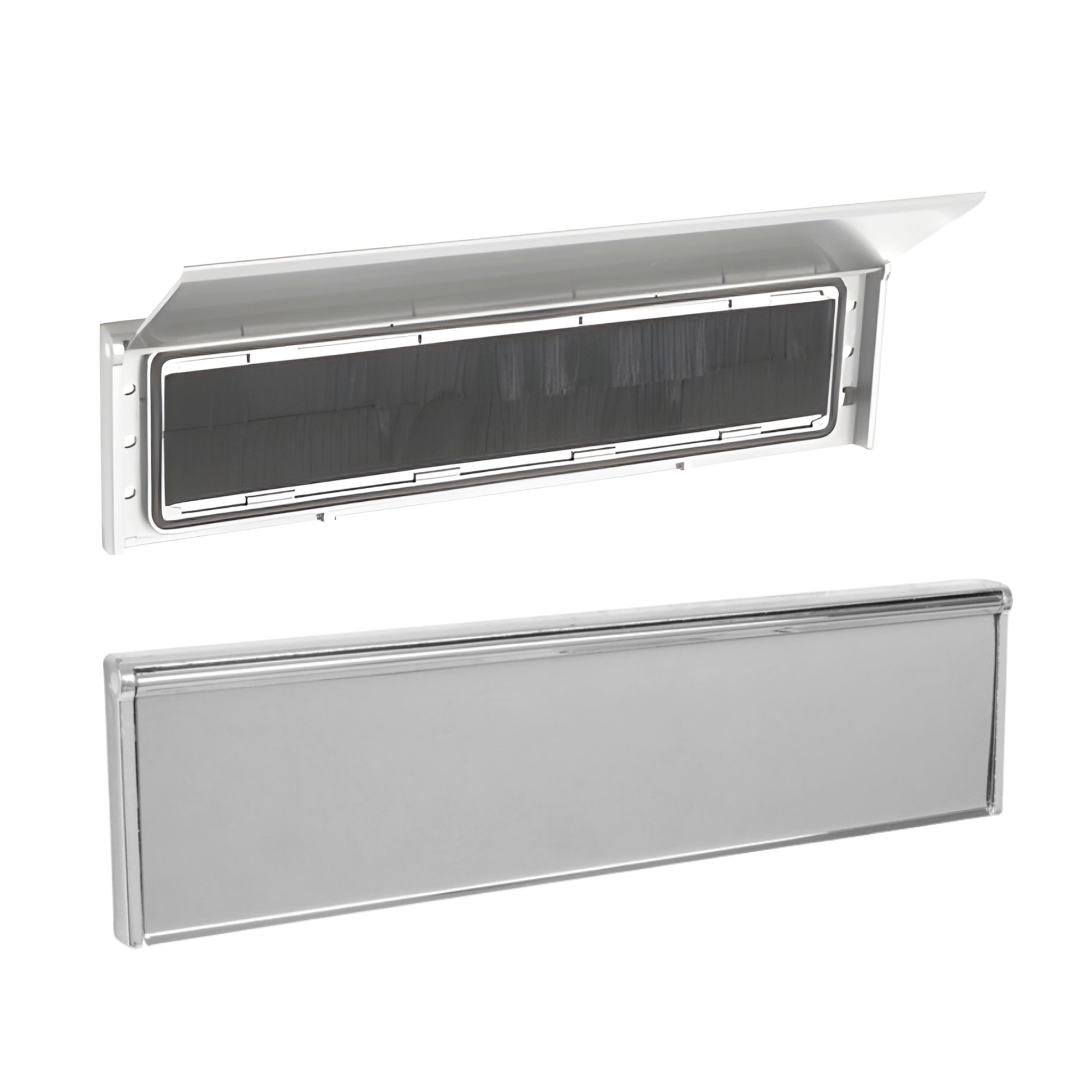 Letterplate Cover 12 inch Door Letterbox with Draught Excluder - Chrom ...